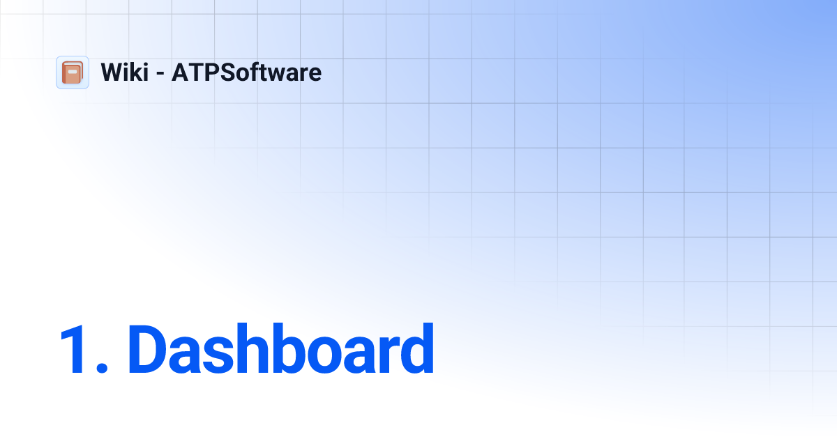 1. Dashboard | Wiki - ATPSoftware